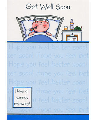 Get Well Soon Blue Gift Card | Teddy Bear Friends